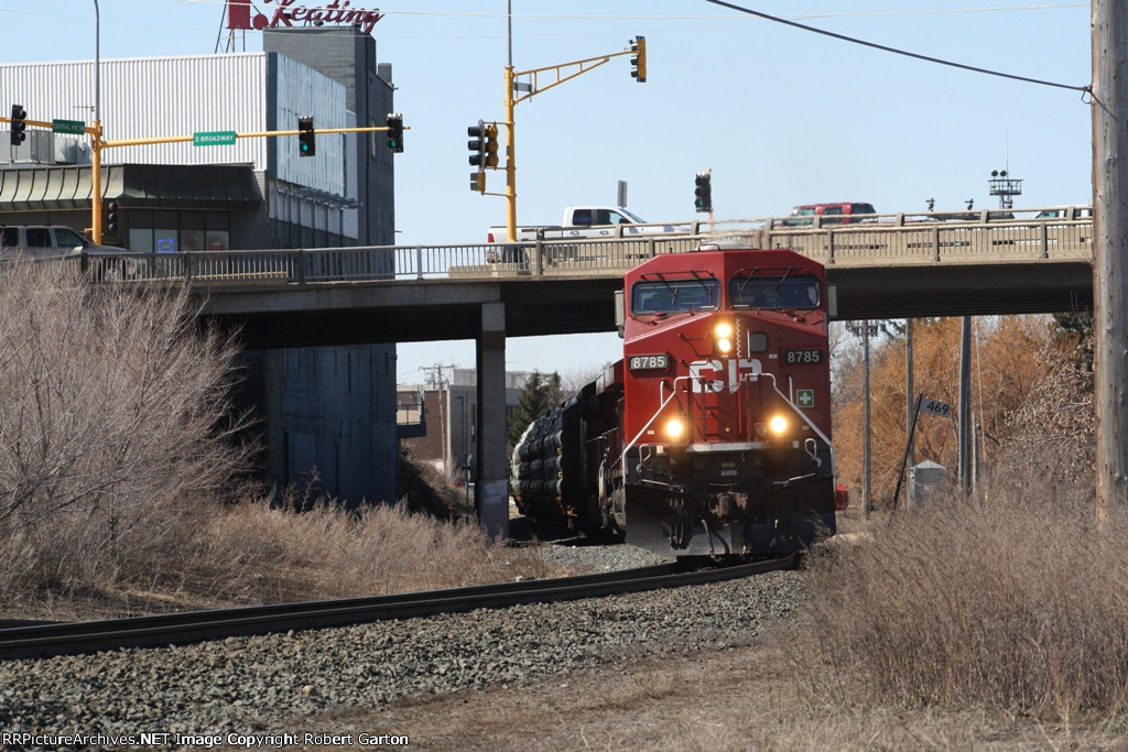 CP 8785 Snakes Through Downtown